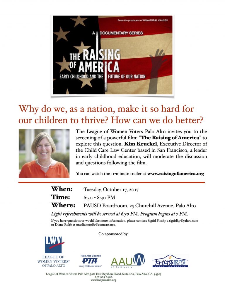 AAUW LWV& AAUW present: The Raising of America – documentary screening ...